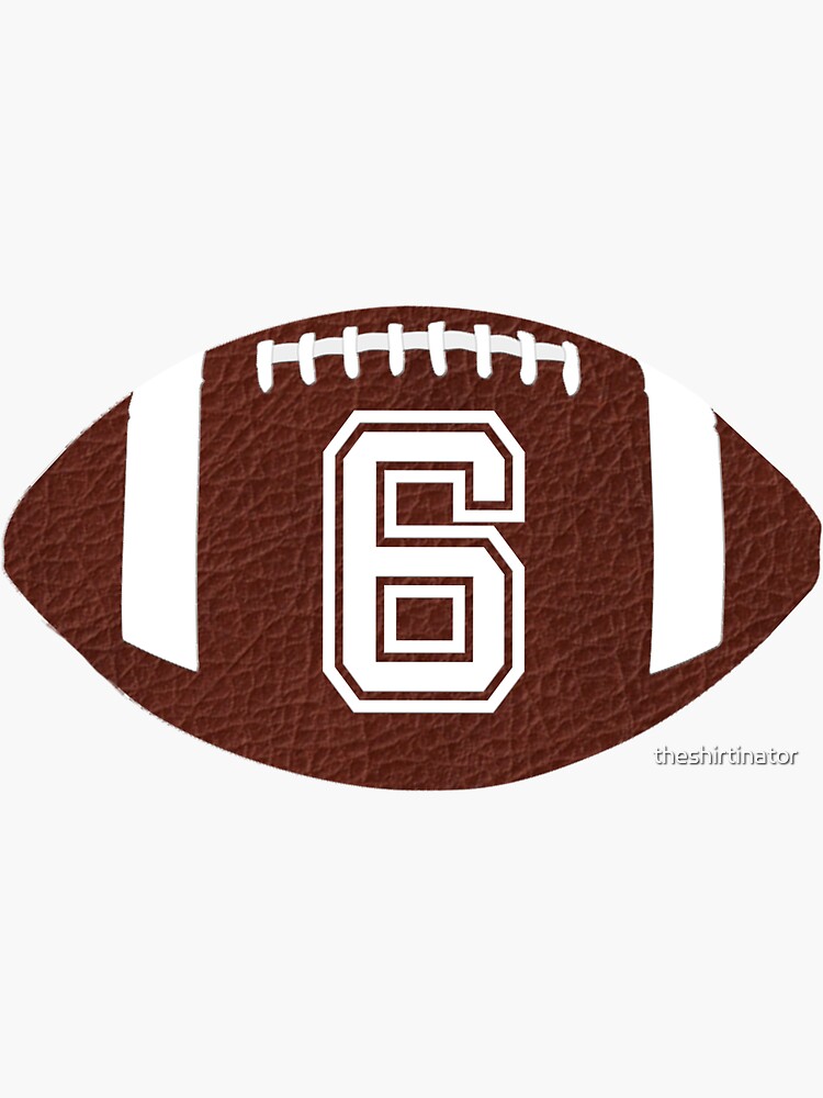 "American Football Jersey No 6 Uniform Back Number #6" Sticker for Sale ...