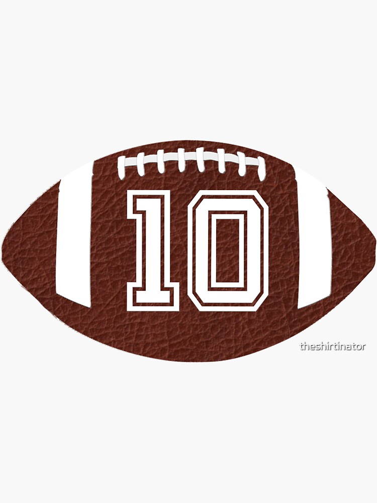 "American Football Jersey No 10 Uniform Back Number #10" Sticker for ...