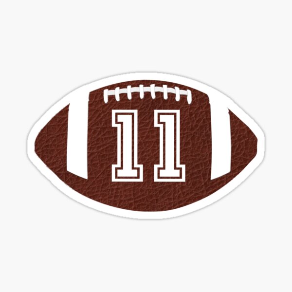 "American Football Jersey No 11 Uniform Back Number #11" Sticker by ...