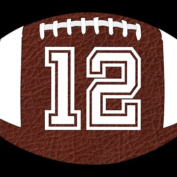 "American Football Jersey No 12 Uniform Back Number #12" Sticker by ...