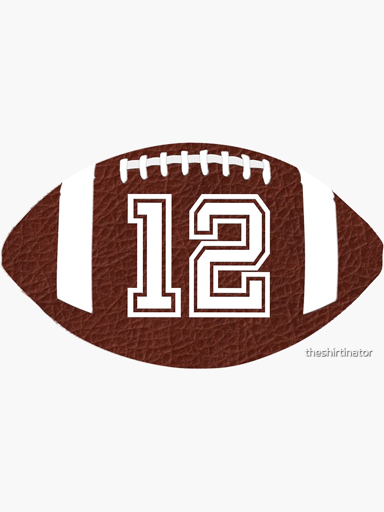 "American Football Jersey No 12 Uniform Back Number #12" Sticker by ...