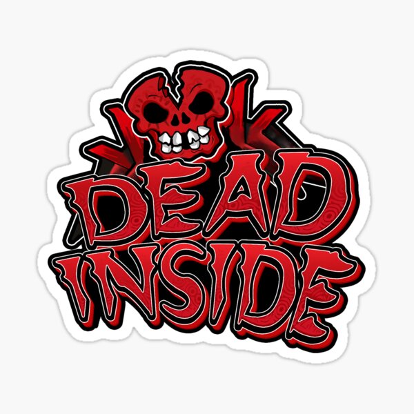 Pegatina «Dead Inside - Logotipo del cráneo del estilo Dead of the Dead ...