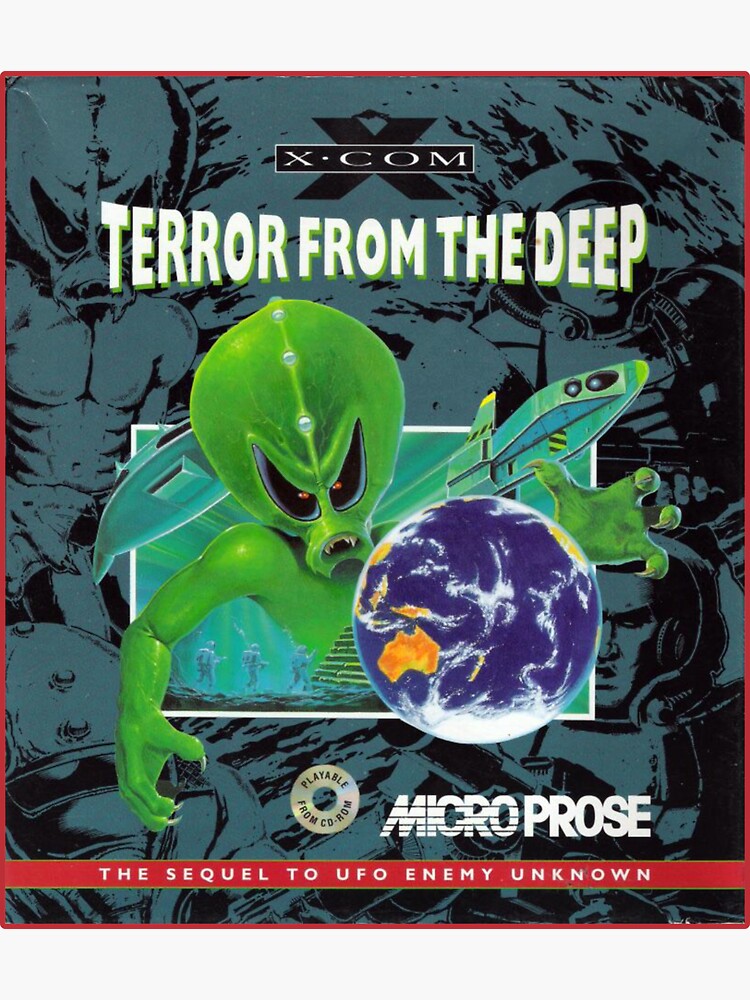 " "XCOM: Terror from the Deep" DOS Cover Art 2" Sticker by Masterqw1 ...