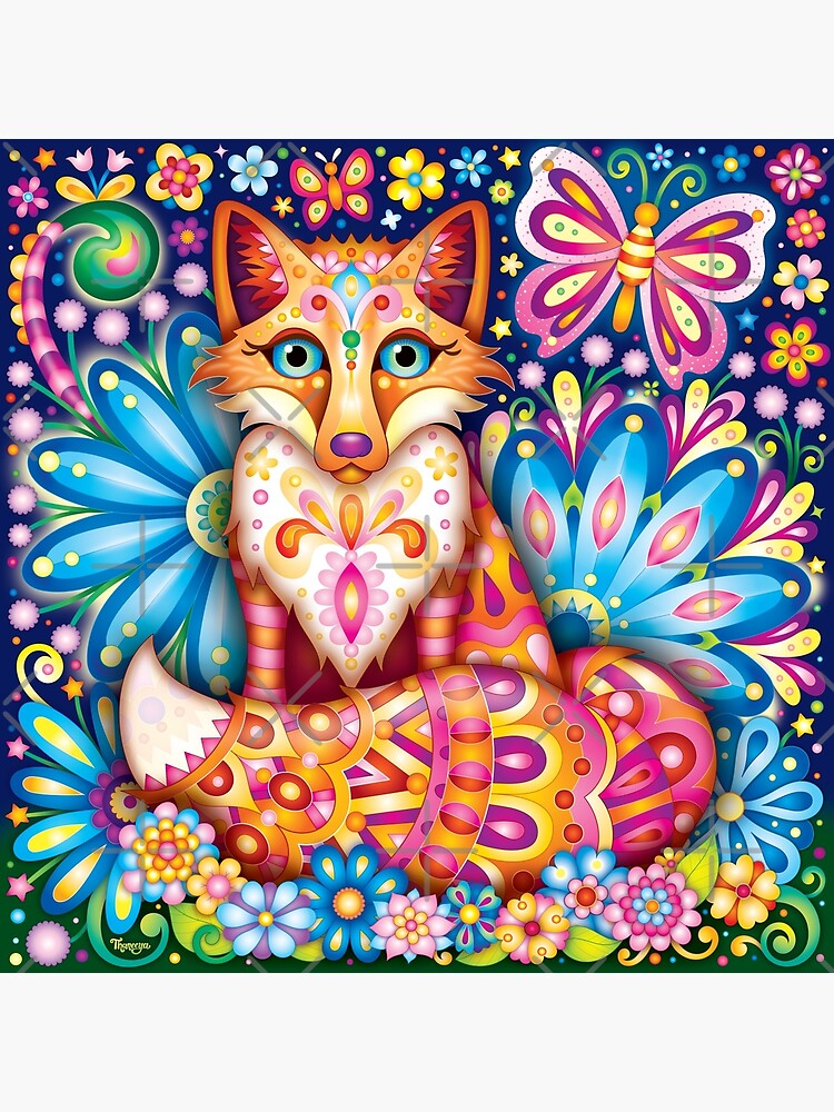 "Midnight Fox Art - Colorful Fox Art by Thaneeya McArdle" Poster by ...