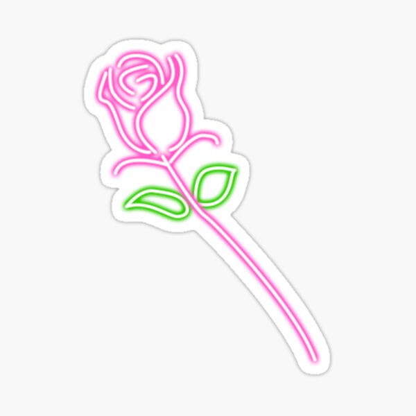 "neon rose" Sticker for Sale by Pennycoolcat | Redbubble