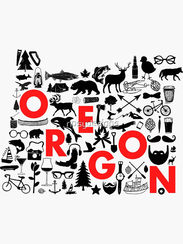 "Classic Retro Oregon Adventure Collection Illustration Graphic ...