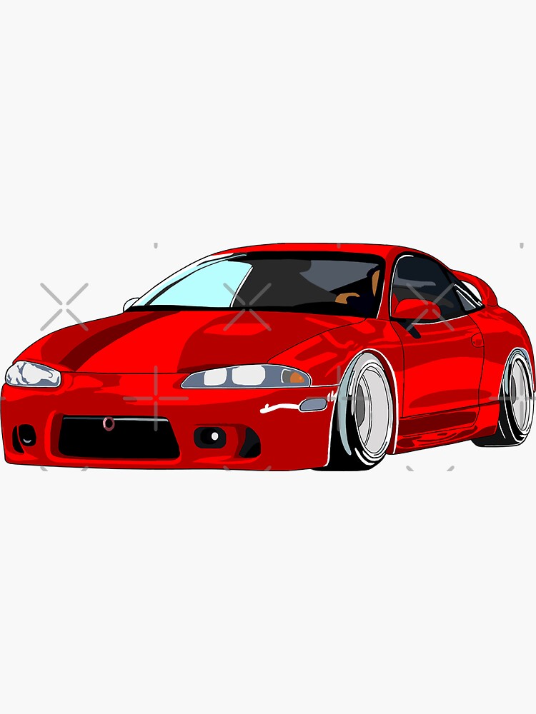 "Eclipse 2G DSM Red" Sticker by dominikz96 | Redbubble