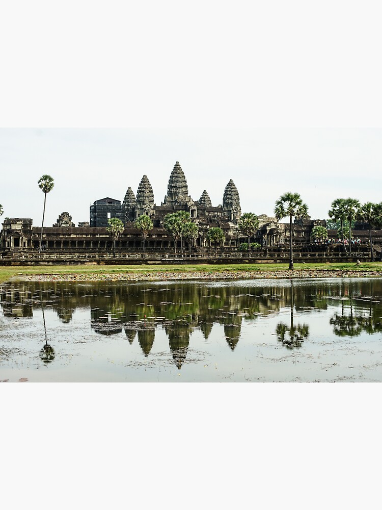 "Reflection of magnificent ancient temples of Angkor wat " Sticker by ...