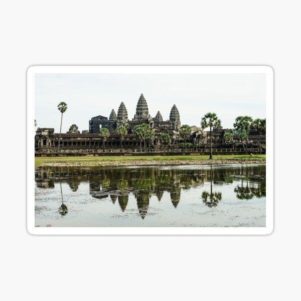 "Reflection of magnificent ancient temples of Angkor wat " Sticker by ...