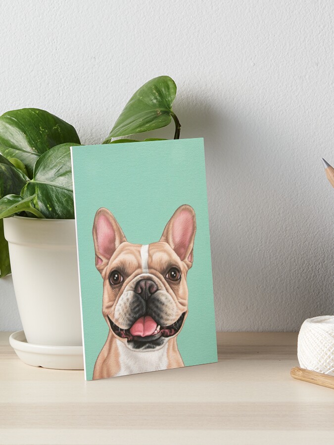 "Happy and Smiling French Bulldog Painting, Frenchie Dog Portrait" Art ...