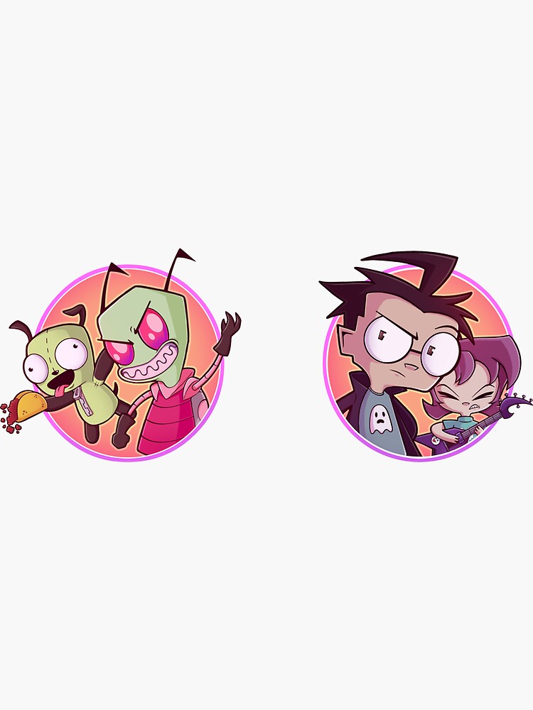 "Invader Zim Stickers " Sticker for Sale by GoldRuby | Redbubble