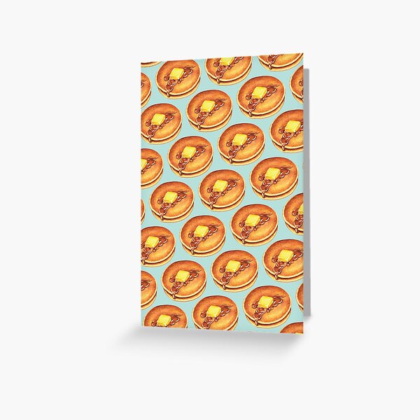 "Pancakes Pattern - Blue" Greeting Card by KellyGilleran | Redbubble