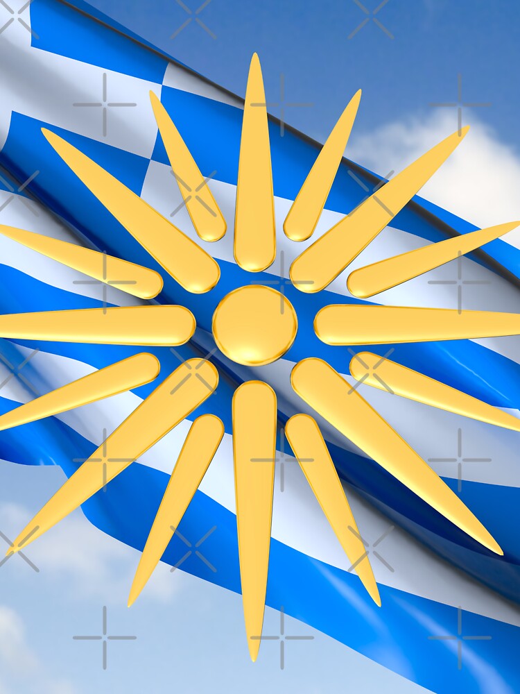"Greek flag with ancient symbol of Macedonian Star" T-shirt for Sale by ...