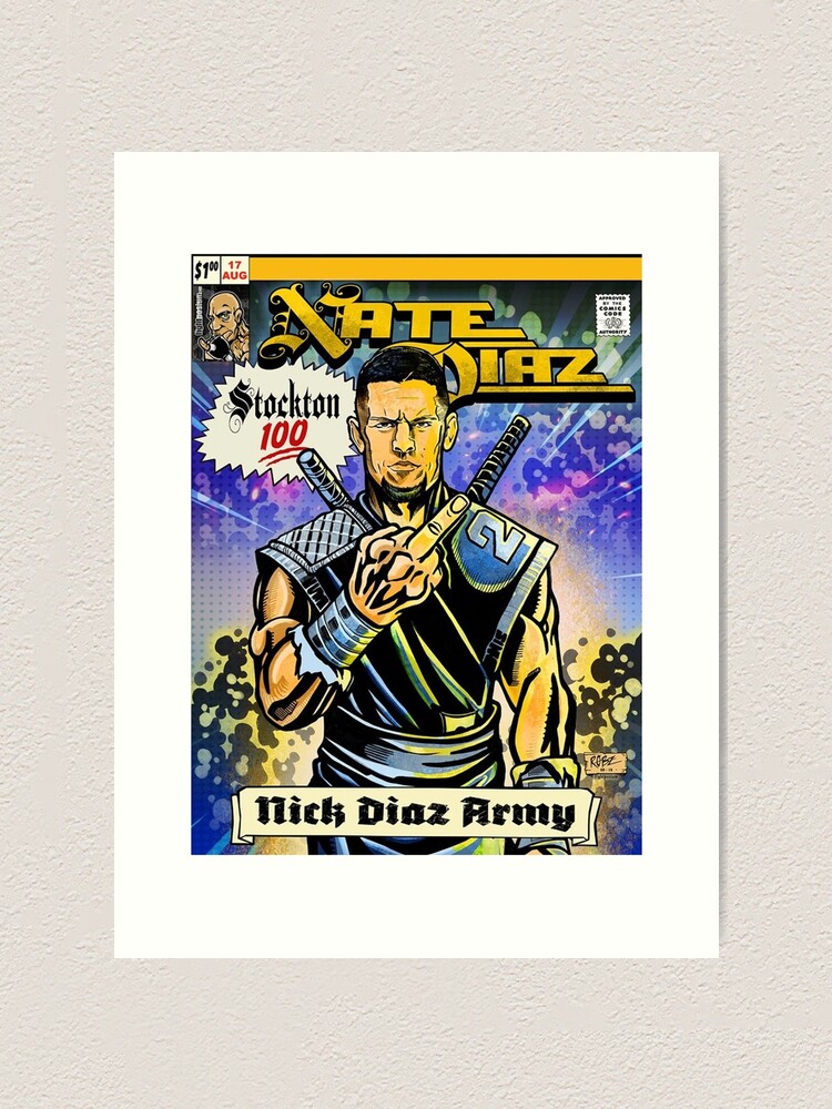 "Nate Diaz "MMA Samurai" Comic Book Cover" Art Print for Sale by ...