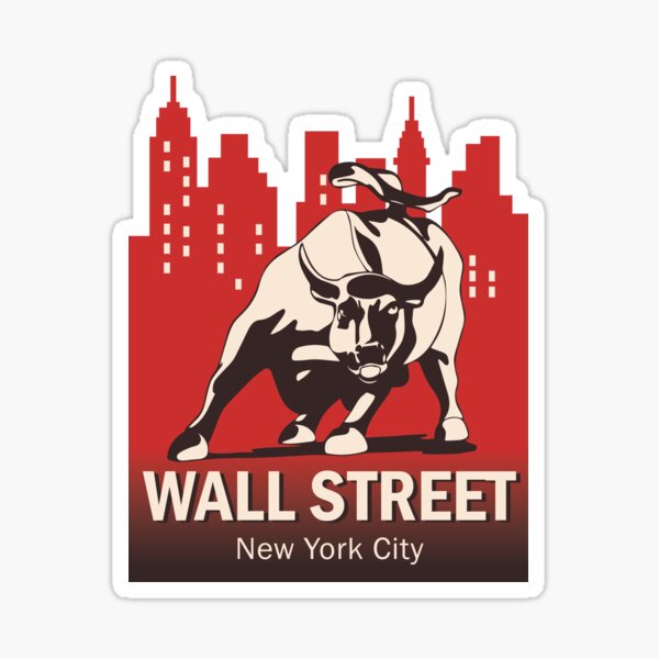"Wall Street - New York City" Sticker by moritzschwaeble | Redbubble