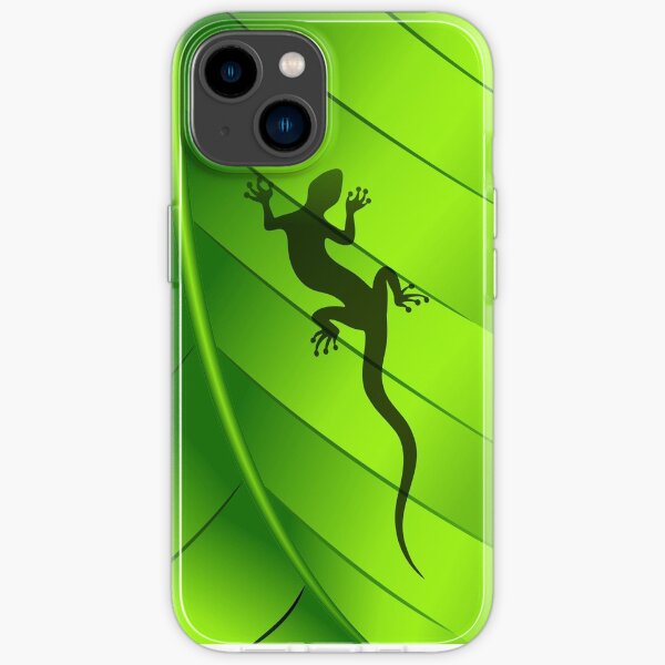 "Lizard Gecko Shape on Green Leaf" iPhone Case for Sale by BluedarkArt ...