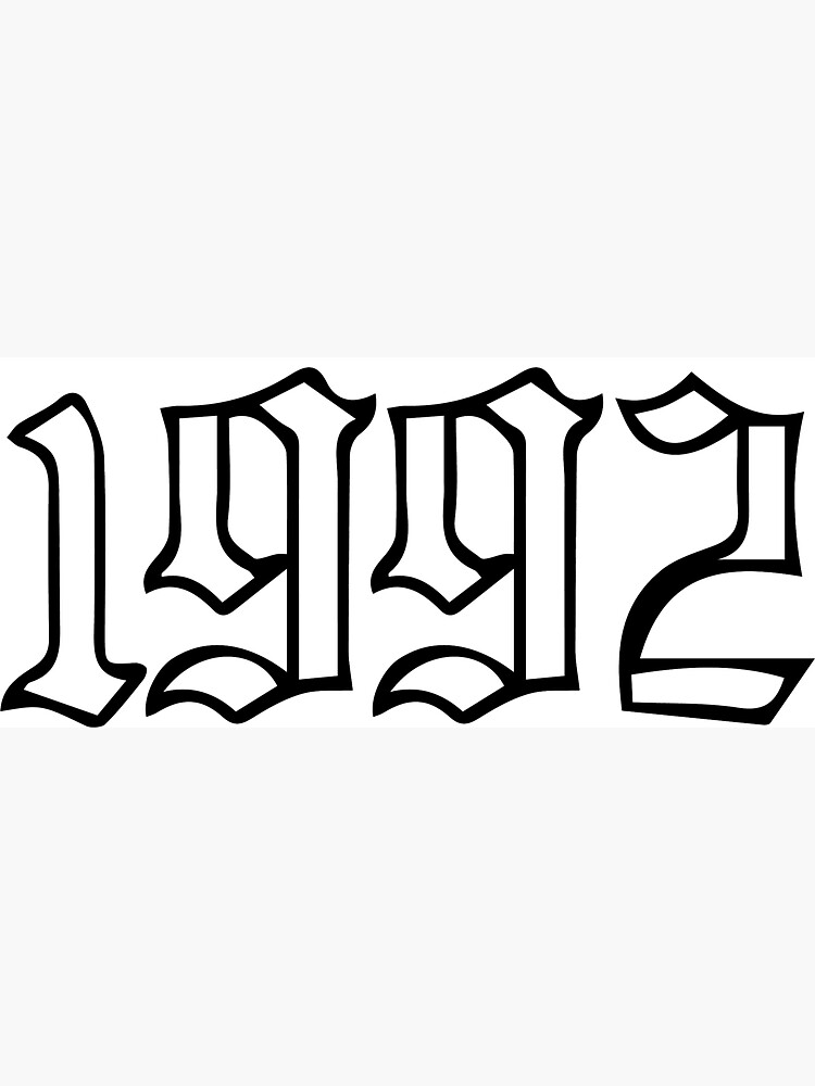 "1992" Sticker for Sale by jadeteran | Redbubble