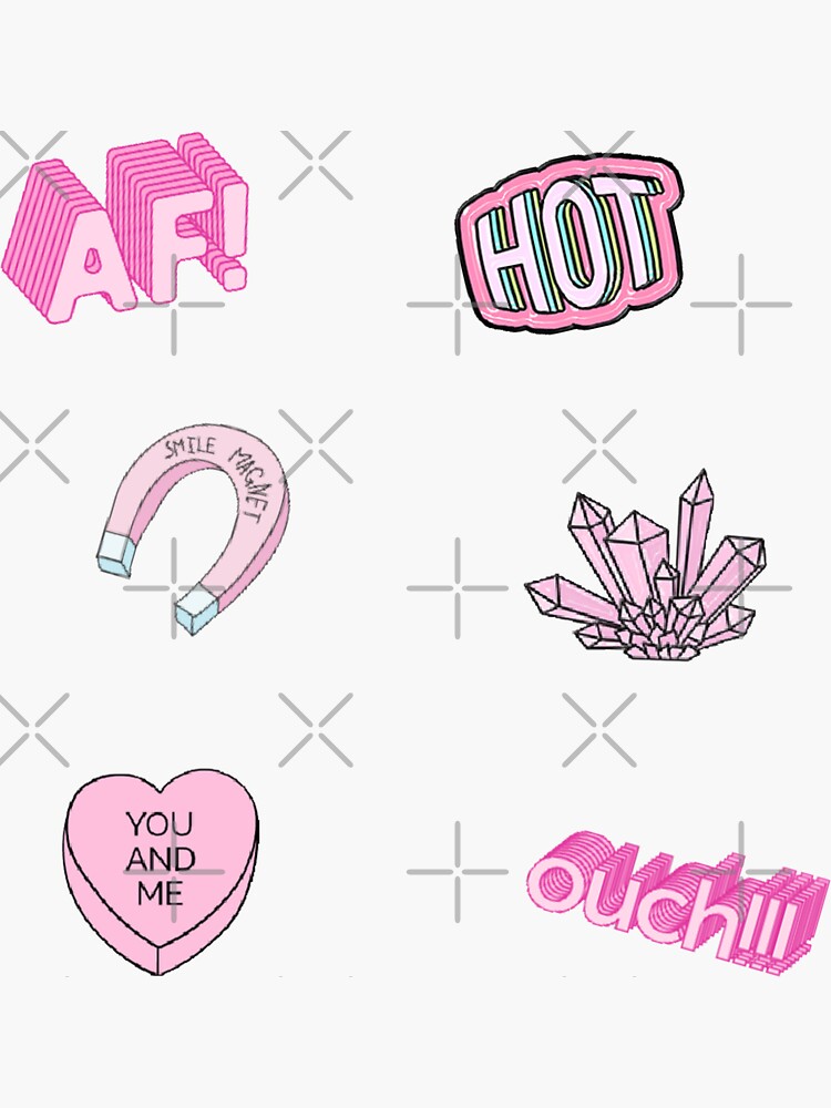 "Pink Aesthetic Tumblr Trendy Sticker Pack" Sticker for Sale by ...