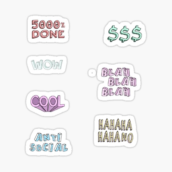 "Trendy Tumblr VSCO Slogan Sticker Pack" Sticker for Sale by ...