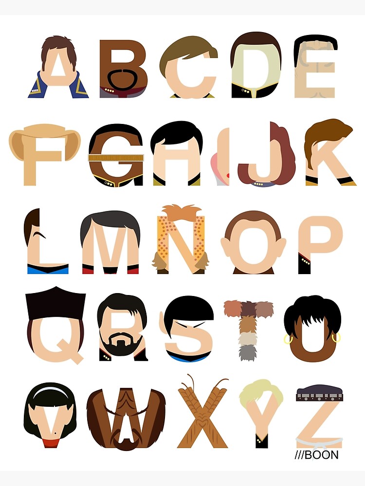 "Star Trek Alphabet" Art Print for Sale by mbaboon | Redbubble