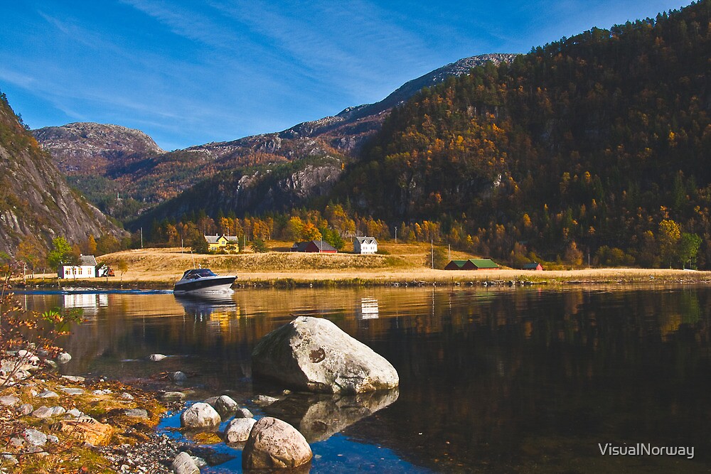 "Autumn Fjord - Mostraumen, Norway" by VisualNorway | Redbubble