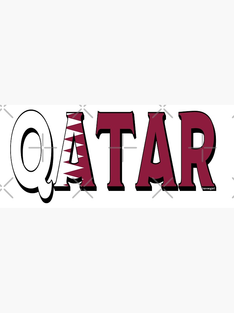 "Qatar font With Qatari Flag" Poster by Havocgirl | Redbubble