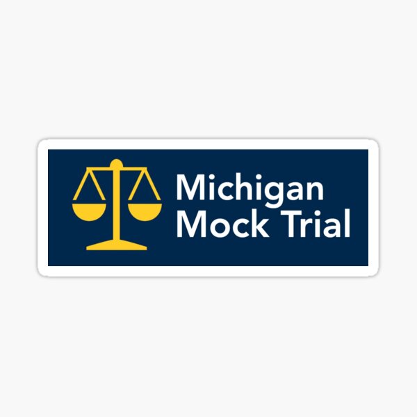 "michigan mock trial logo" Sticker by sbernal7 | Redbubble