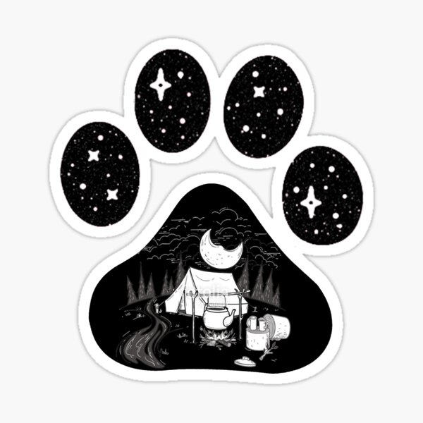 "Dog paw camping in forest and mountains best gift for puppies lover ...