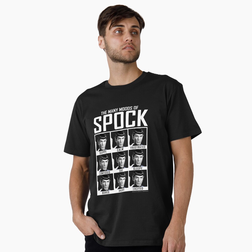 "Star Trek Original Series Many Moods Of Spock Portrait Grid" Classic T ...