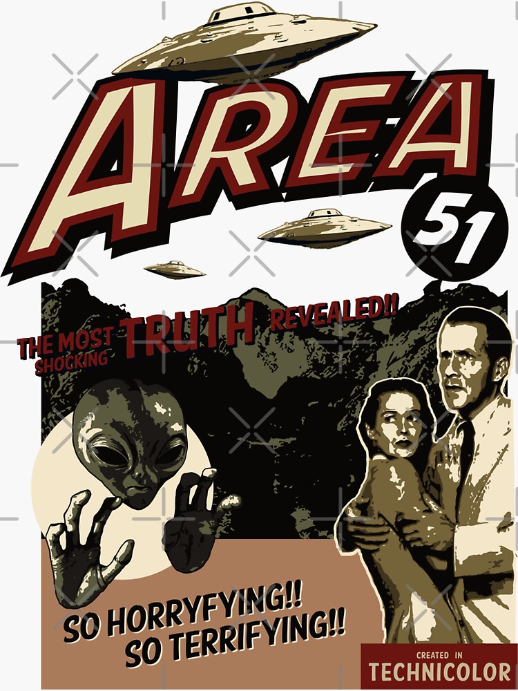 "Area 51 Gray Alien" Sticker for Sale by GarnetLeslie | Redbubble