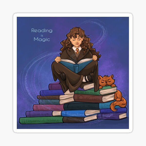 "Reading is Magic" Sticker for Sale by khallion | Redbubble