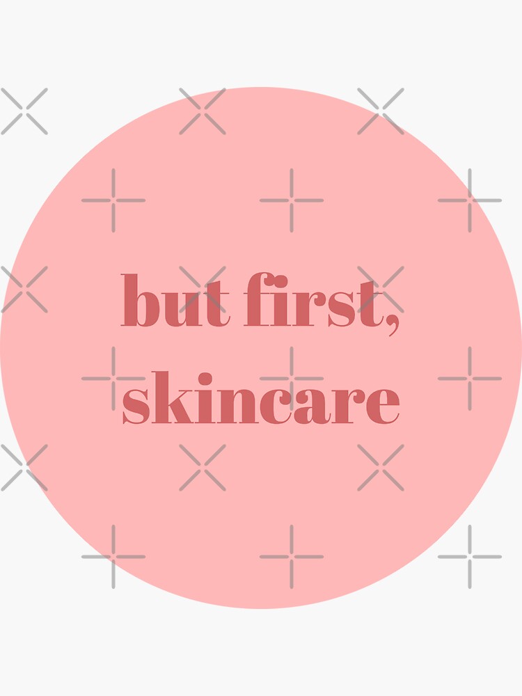 "But First, Skincare Pastel Pink Red" Sticker for Sale by angelmalfoy ...