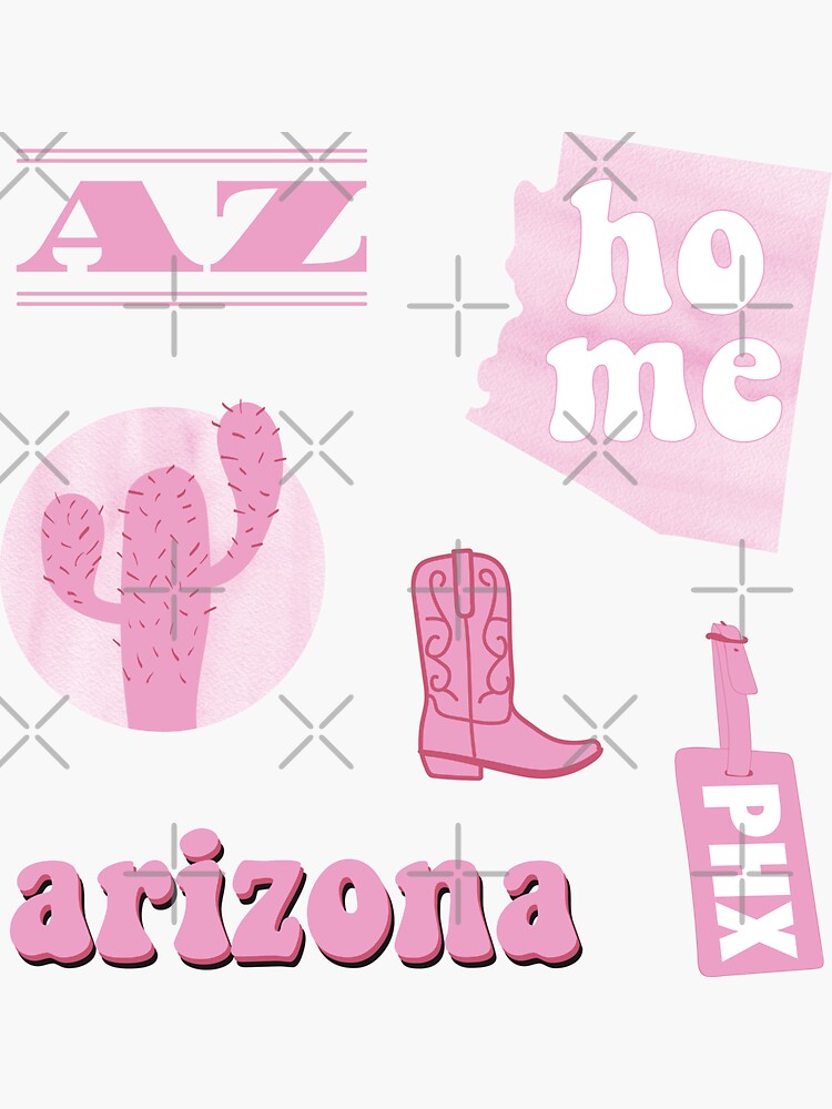 "Pink Watercolor Arizona US State Sticker Pack" Sticker by The-Goods ...