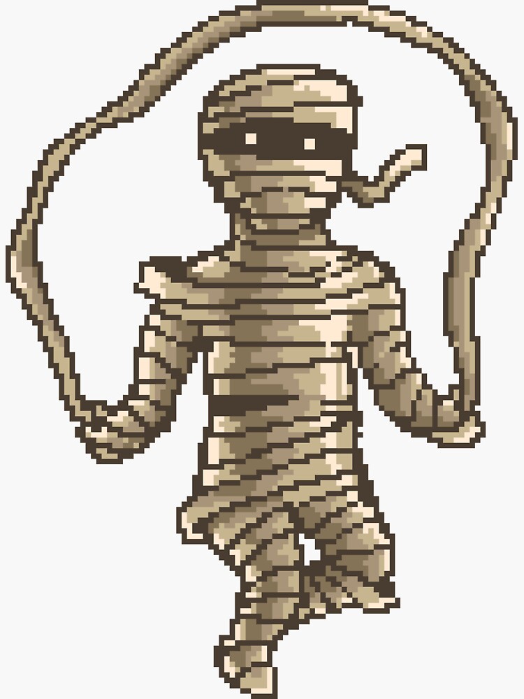 "Mummy, Jump rope, Egypt, Funny, Pixel art, Retro, Old School" Sticker ...