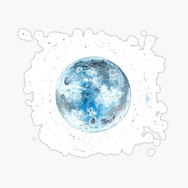 "Blue Moon" Sticker by AlessiaGreen1 | Redbubble
