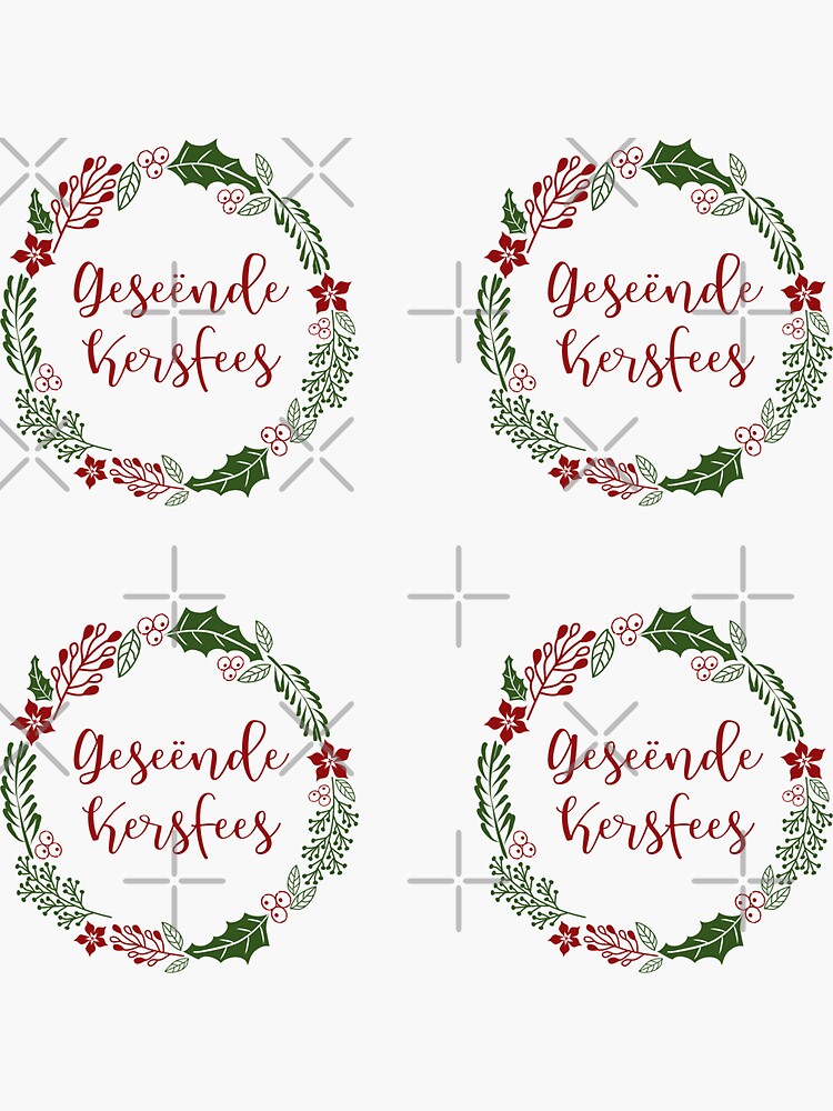 "Geseënde Kersfees, Merry Christmas in Afrikaans Sticker Sheet ...
