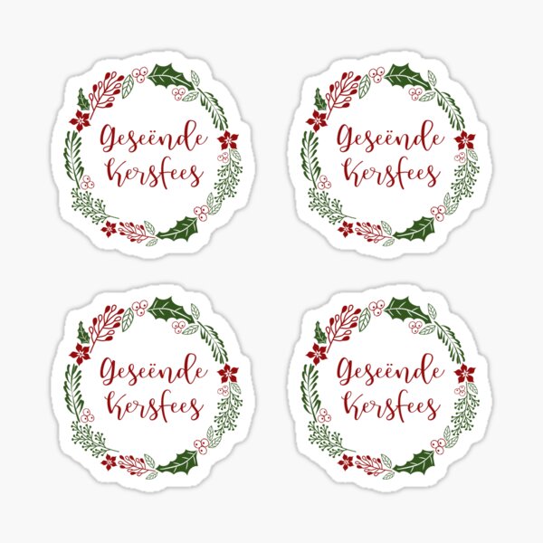 "Geseënde Kersfees, Merry Christmas in Afrikaans Sticker Sheet ...
