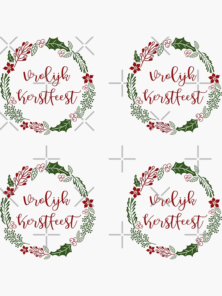 "Vrolijk Kerstfeest, Dutch Merry Christmas Sticker Sheet" Sticker for ...