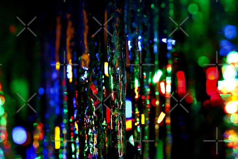 "Christmas Icicles, Holiday Colors, Winter Lights, Distorted Abstract ...