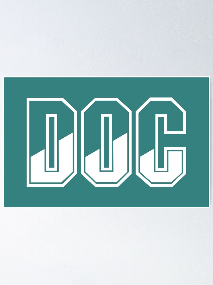 ""DOC" Lettering | White All Capslock Stencil Font" Poster by Dator ...