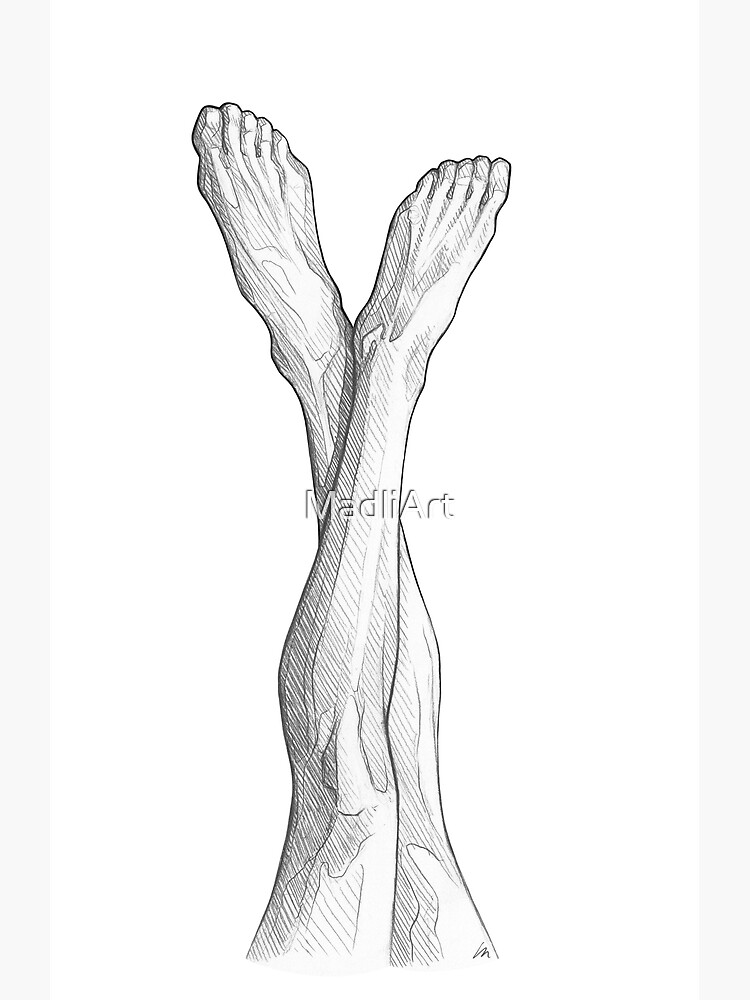 "Long Legs I - Monochromatic Pencil Line Sketch - Drawing by MadliArt ...