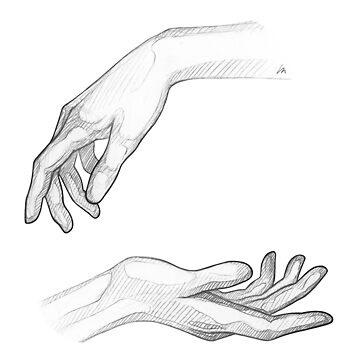 "Hands - Monochromatic Pencil Line Sketch - Drawing by MadliArt" Art ...