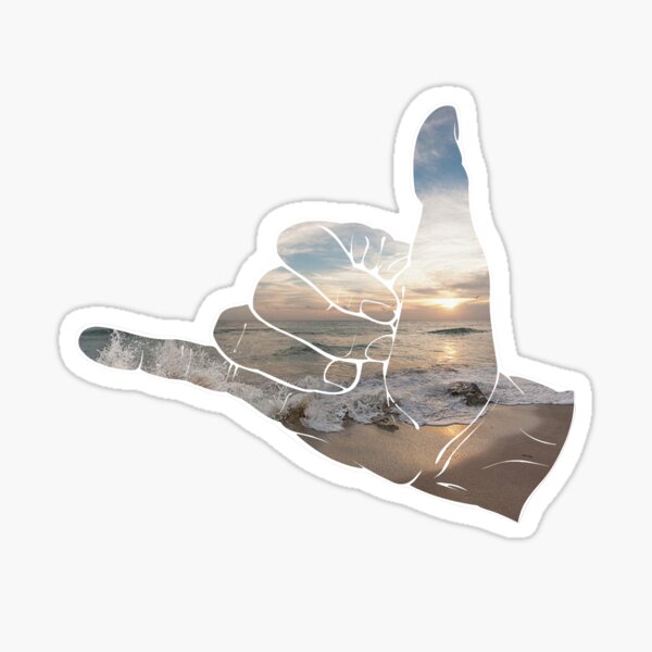"Surf Shaka, Hang Loose" Sticker by thelittlebat | Redbubble