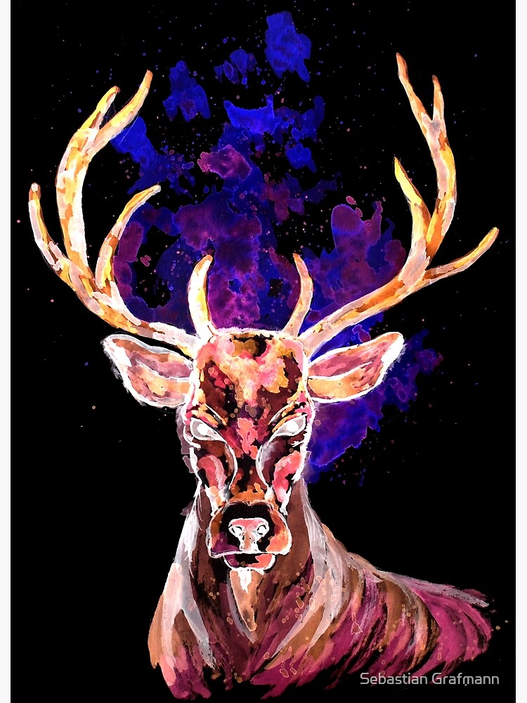 "Evil Ghost Deer" Framed Art Print by Zeichenbloq | Redbubble