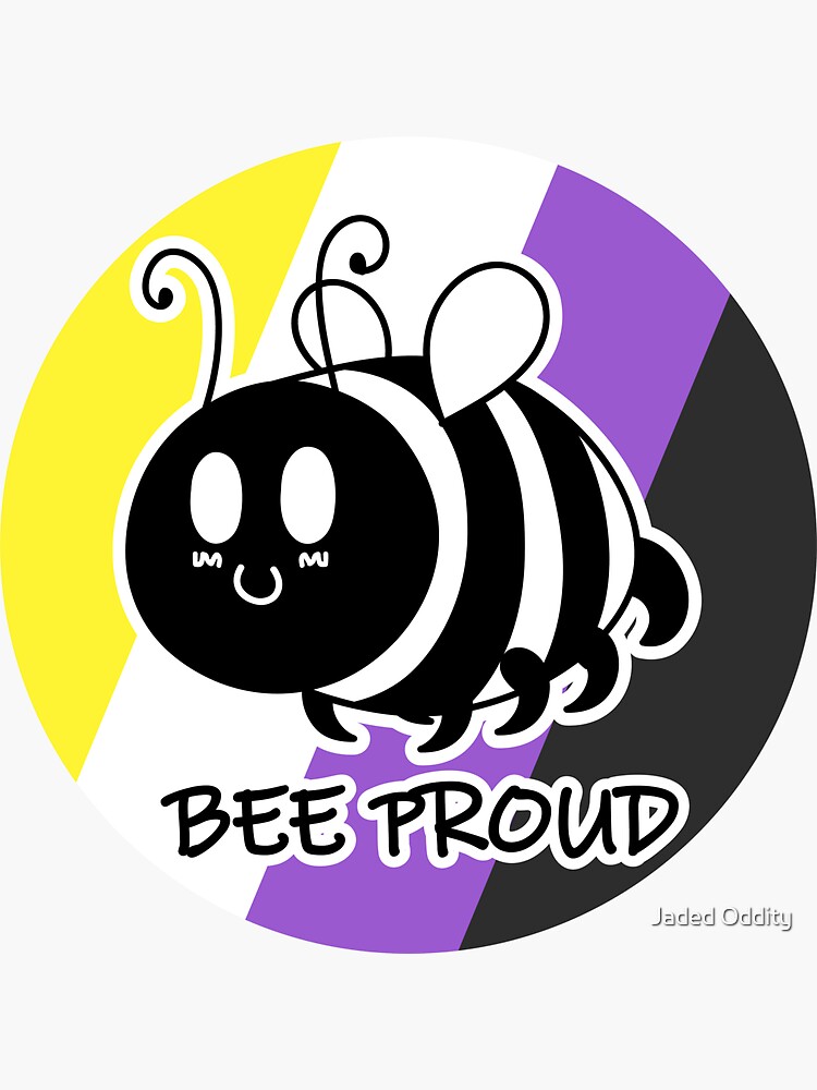 "Bee Proud Non-Binary" Sticker for Sale by mydragonzeatyou | Redbubble