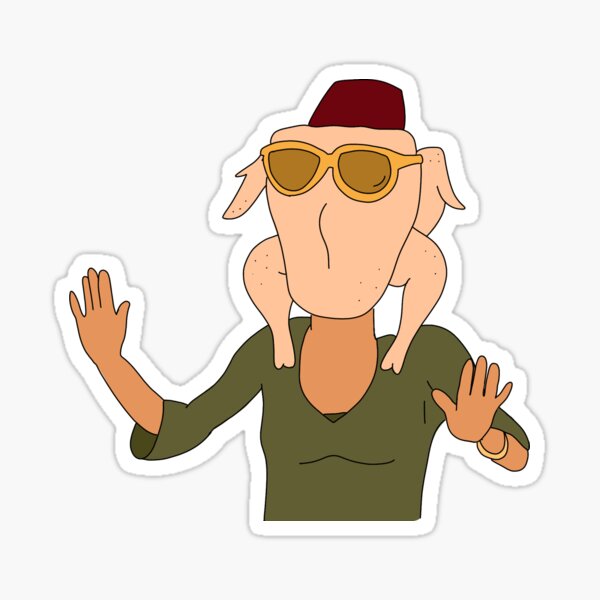 "Monica Turkey Head" Sticker for Sale by pinksundays | Redbubble
