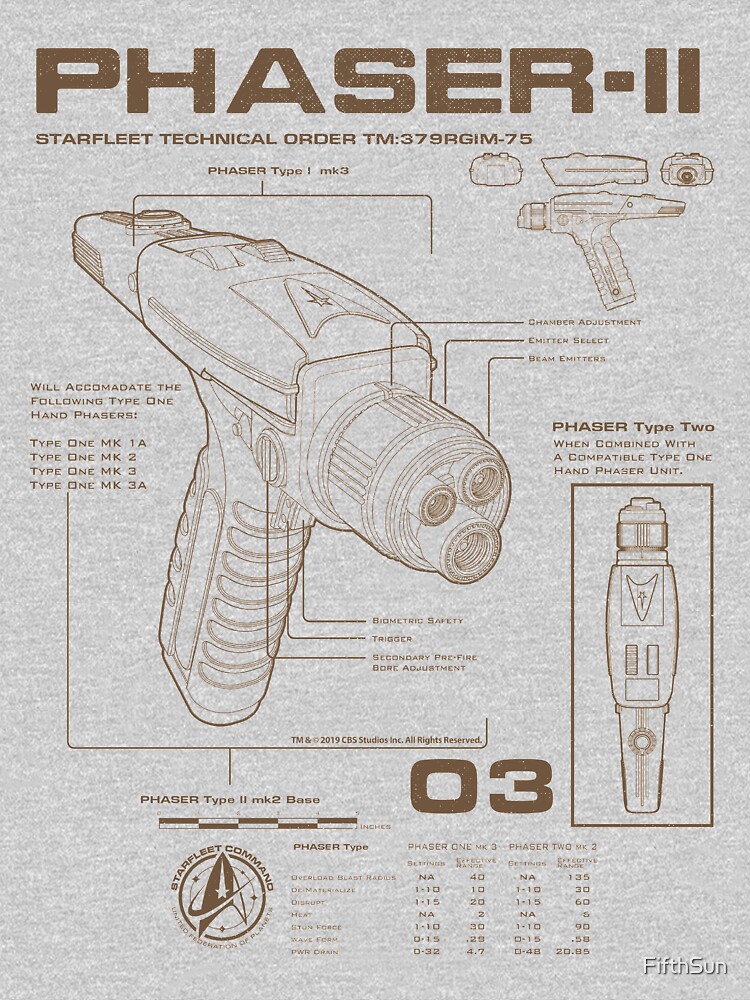"Star Trek Discovery Phaser-II Schematics Poster" Kids Pullover Hoodie ...