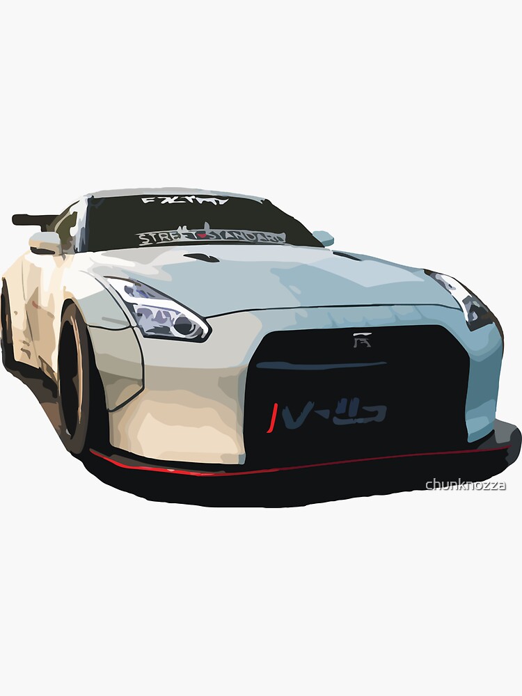 Sticker « Nissan GT-R R35 Skyline - avant », par chunknozza | Redbubble