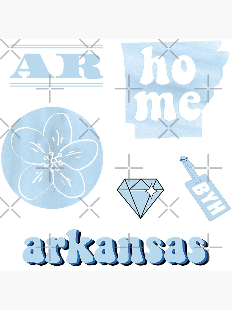 "Light Blue Watercolor Arkansas US State Sticker Pack" Poster by The ...