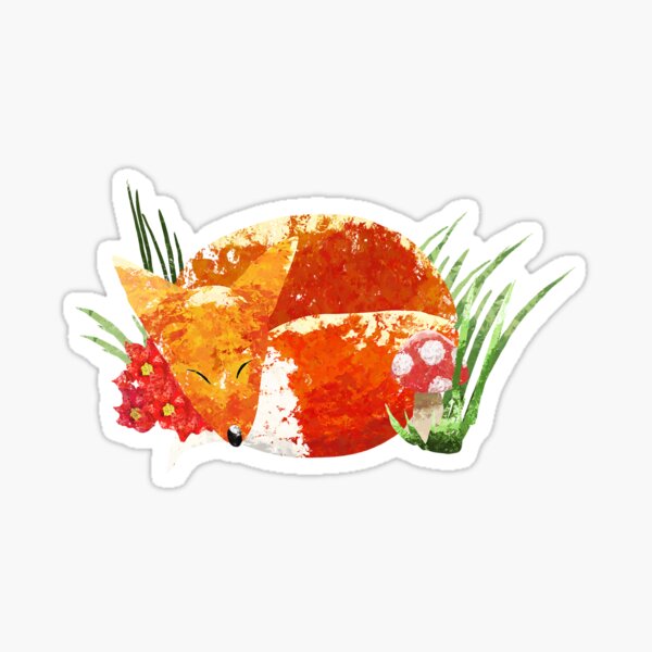 "Toby the Fox Sleeping" Sticker for Sale by VoidDesigns | Redbubble